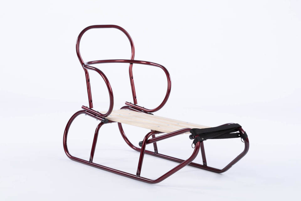 TOMA 2 Metāla ragavas ATIX ar stumjamo rokturi, Tumši sarkanas | KIDO.LV